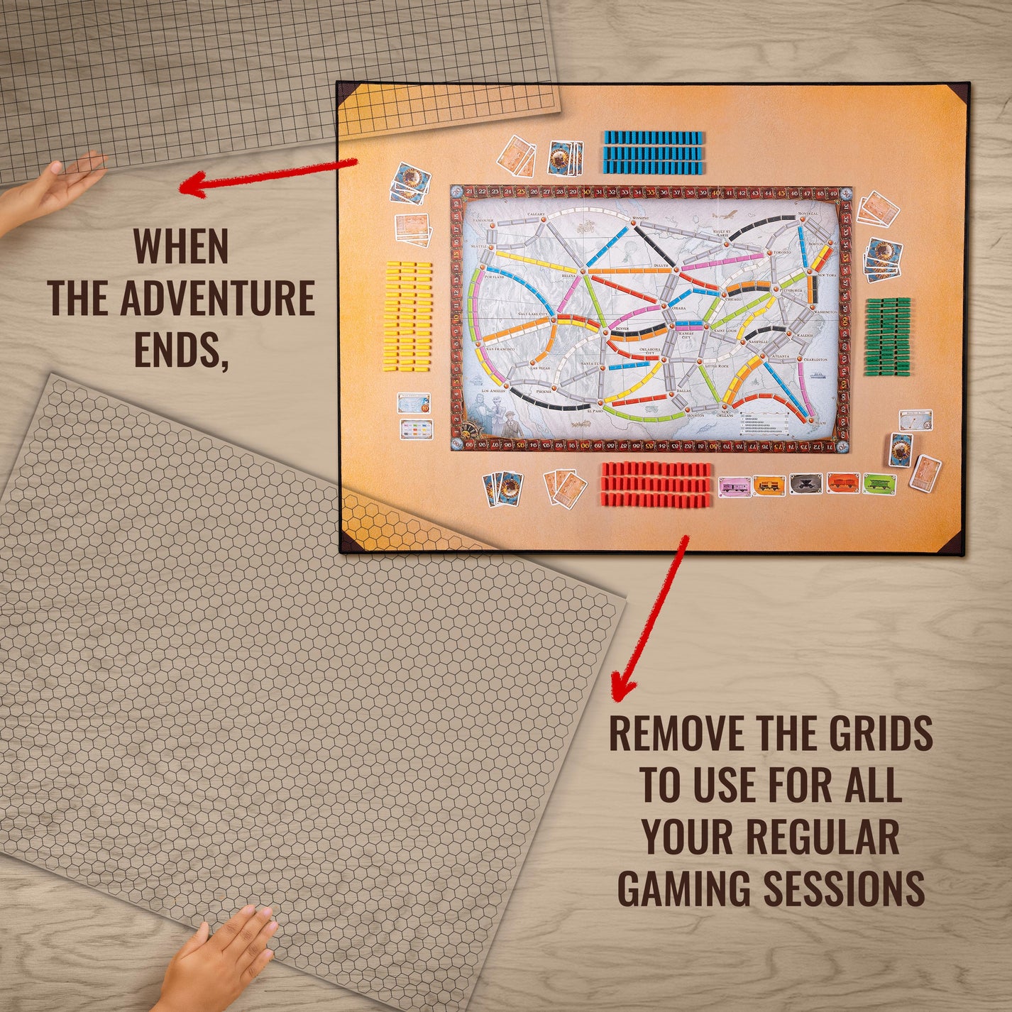4-Foot DnD Battle Map - Neoprene Tabletop Game Mat with Interchangeabl ...